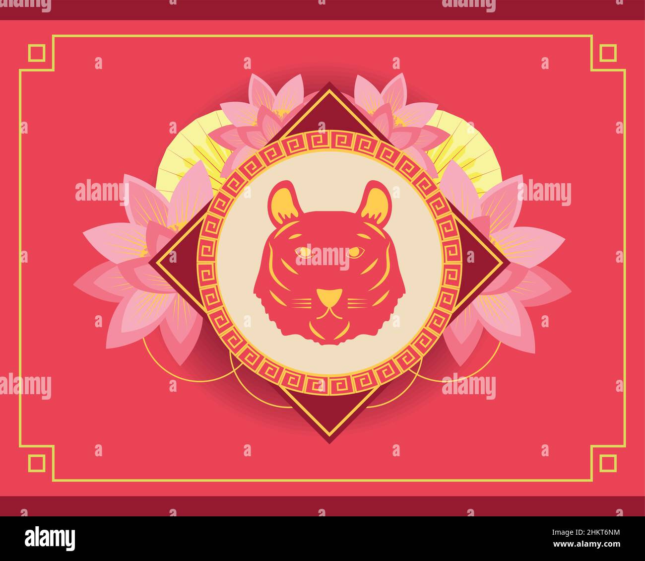 chinese new year of tiger card Stock Vector Image & Art - Alamy