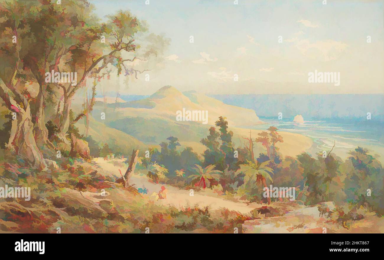 Art inspired by Sandfly Bay, Otago, Nicholas Chevalier, artist, circa ...