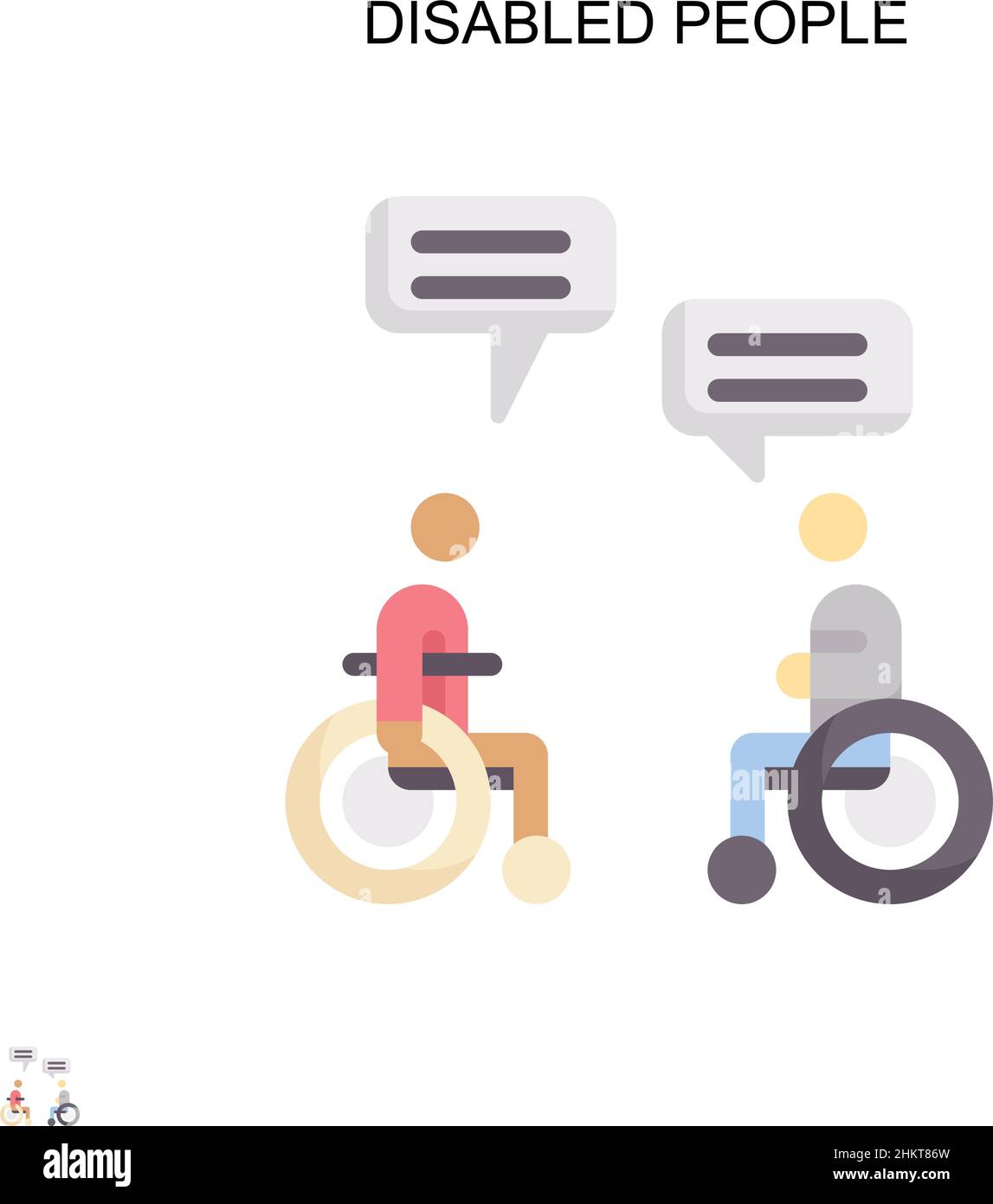 Disabled people Simple vector icon. Illustration symbol design template ...