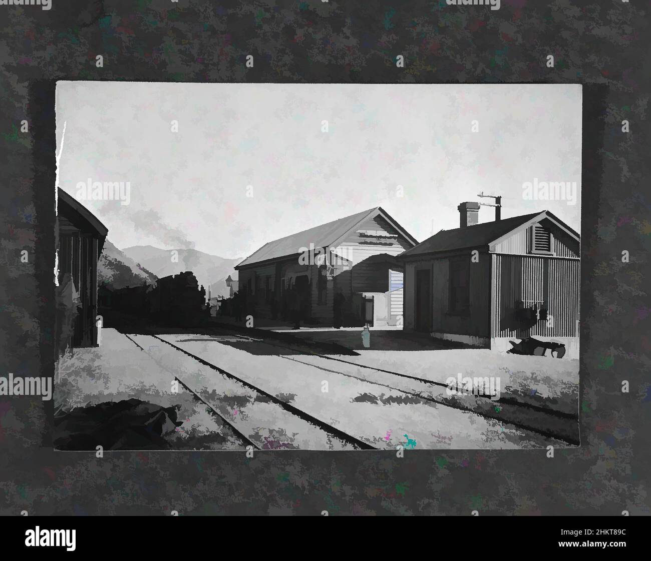 Art inspired by Copy of a photograph of Kerrow (Kurow) Railway Station ...