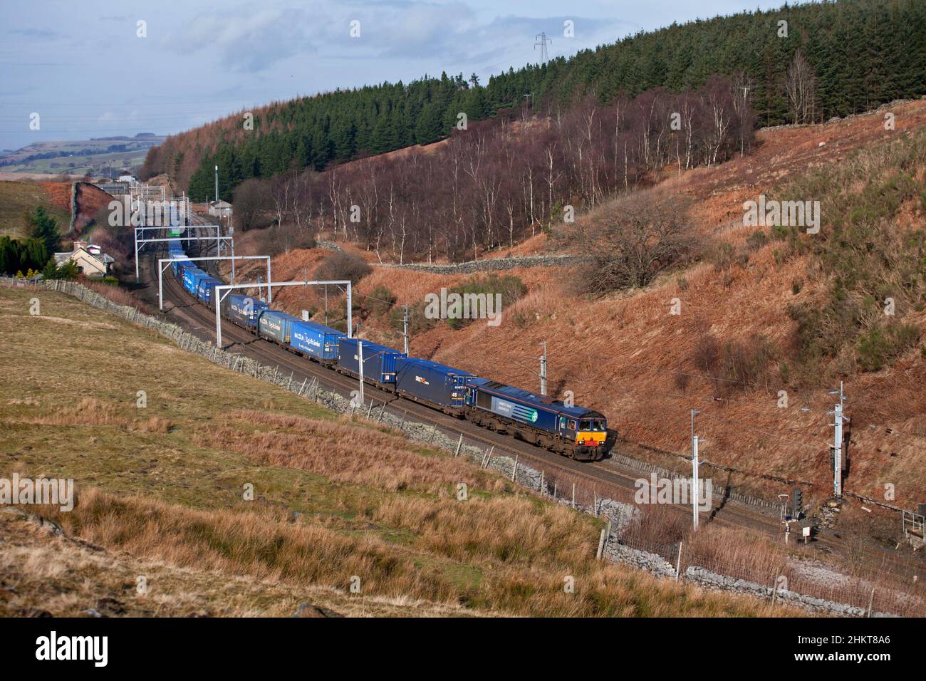 Diesel train under the wires hi-res stock photography and images - Alamy