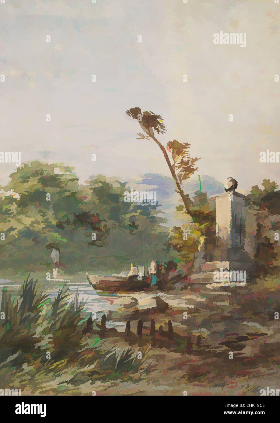 Art inspired by Stream with ruins, Paul Marny, France, Classic works ...