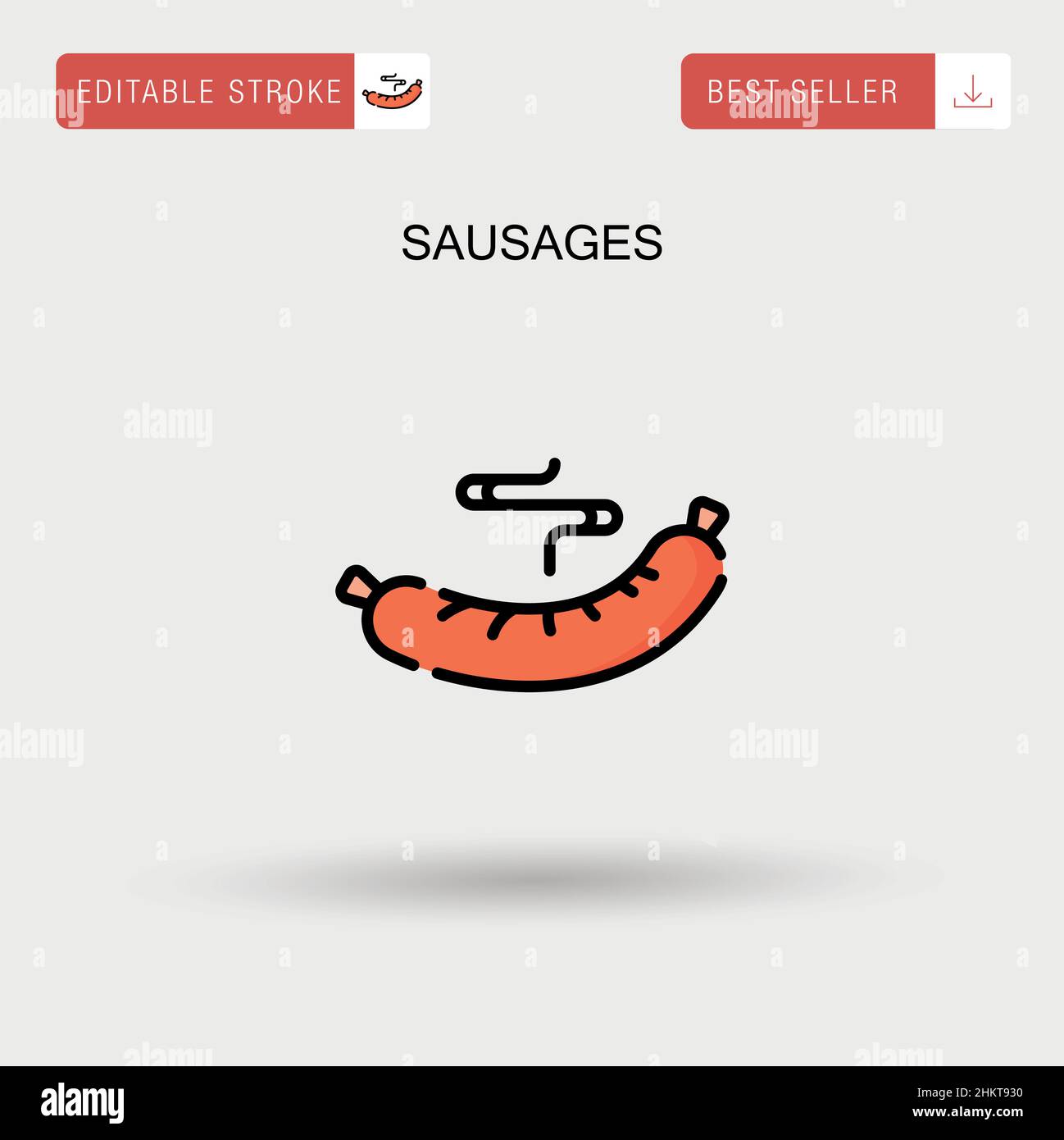 Sausages icon food cooking Stock Vector Images - Alamy