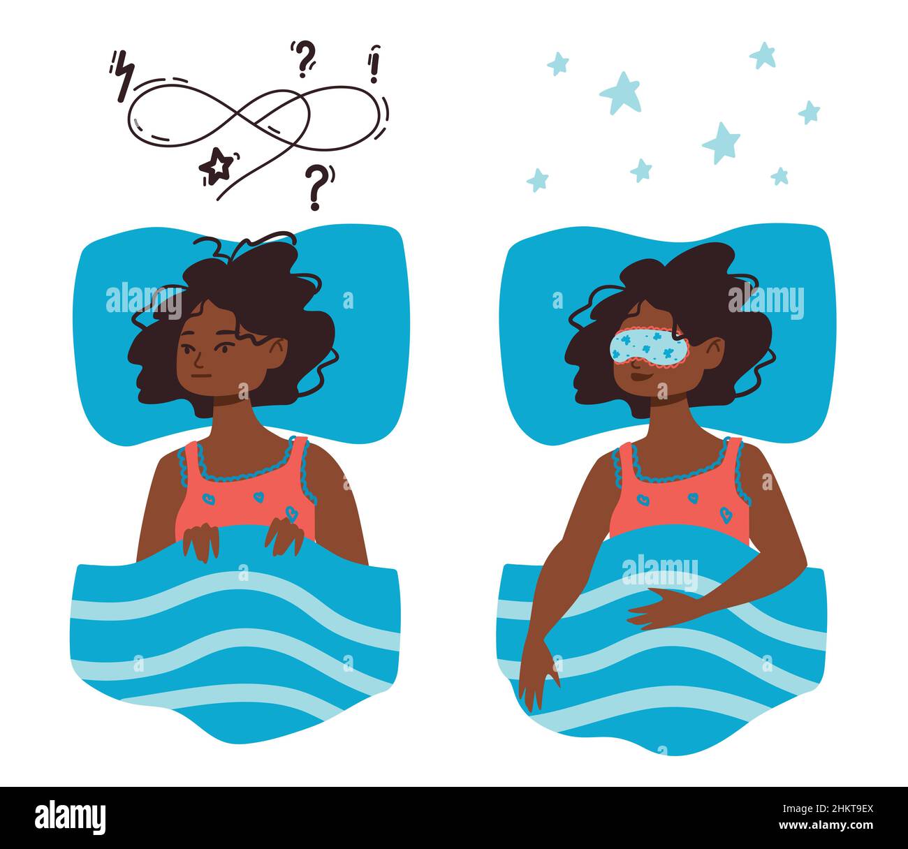 Cartoon sleepy girl vector hi-res stock photography and images - Alamy