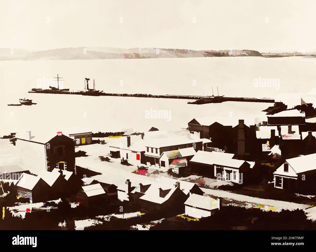 Art inspired by Rattray Street, Dunedin from Dowling Street, 1861. From ...