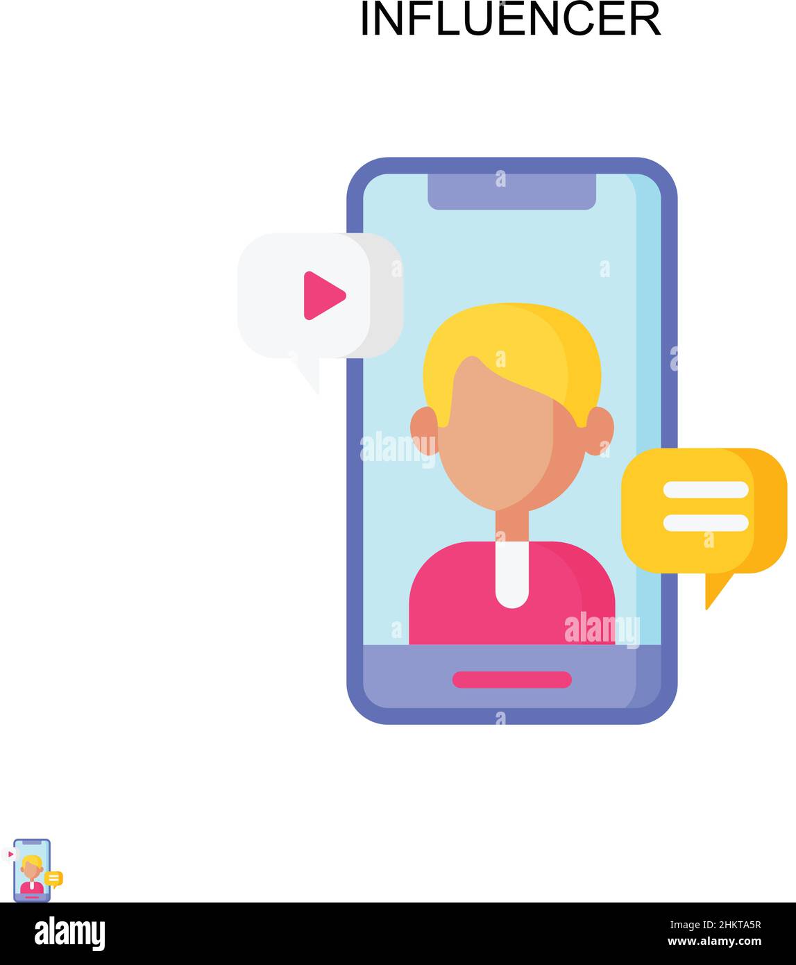 Influencer Simple vector icon. Illustration symbol design template for ...