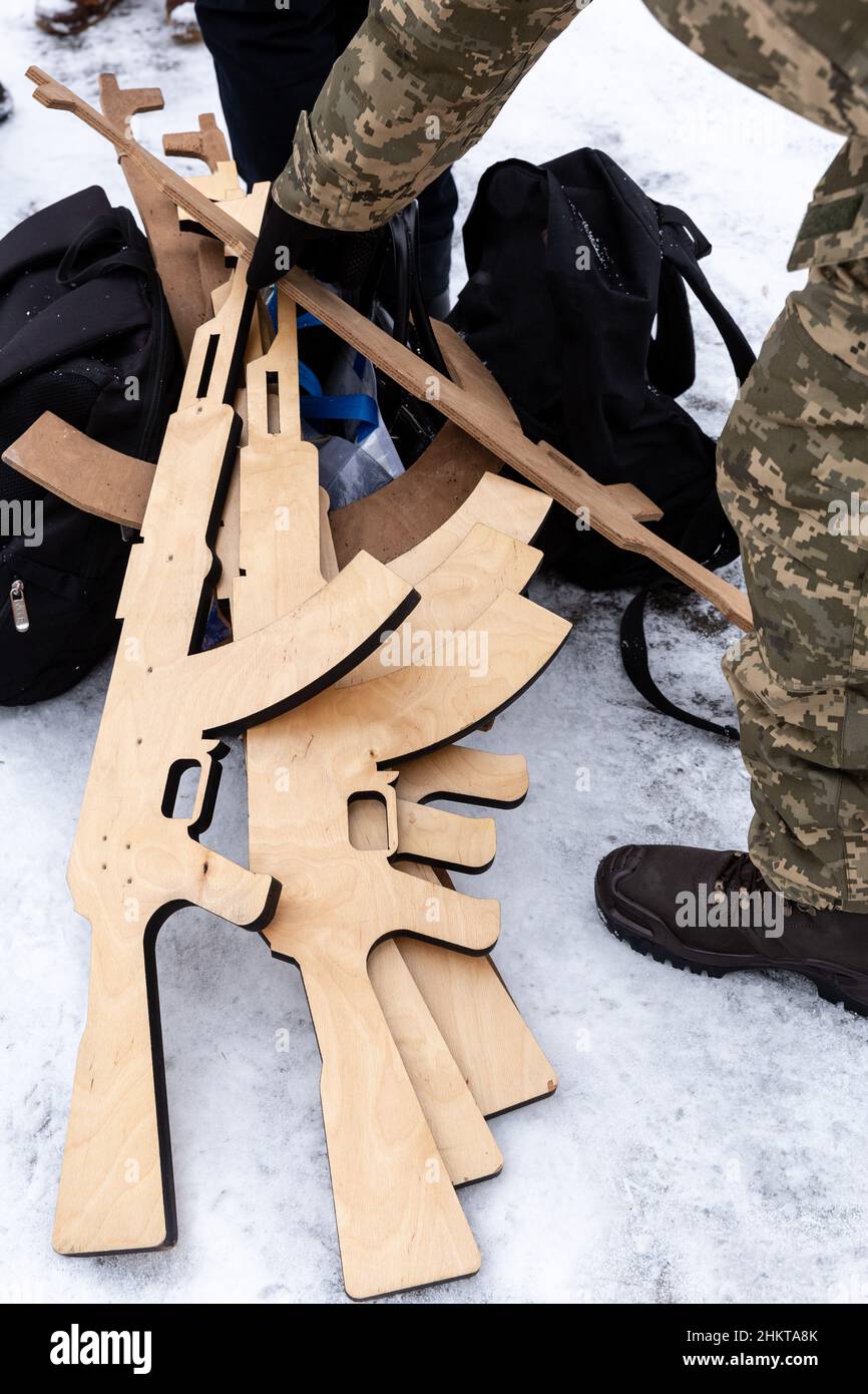 Fake rifles seen during a Territorial Defence Force exercise training ...