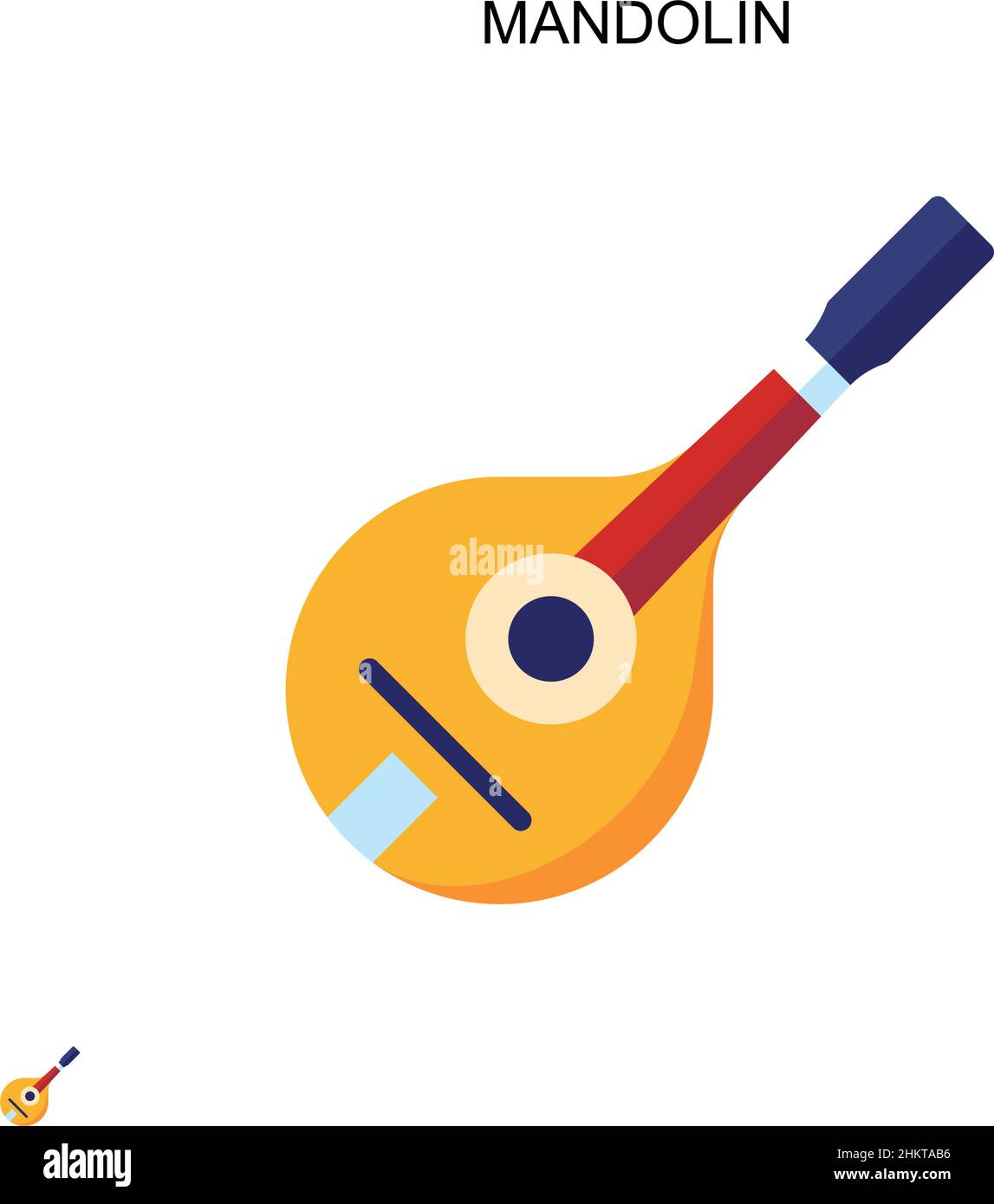 Mandolin Simple vector icon. Illustration symbol design template for ...