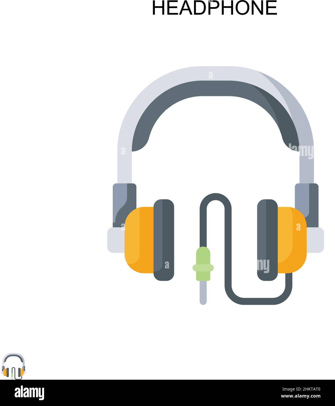 Headphone Simple vector icon. Illustration symbol design template for ...