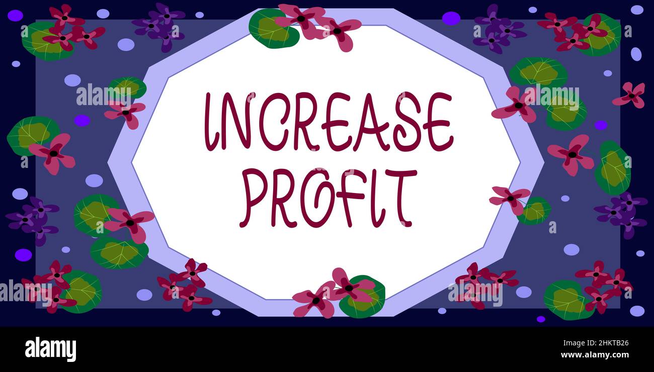 Hand writing sign Increase Profit. Word Written on amount of revenue ...