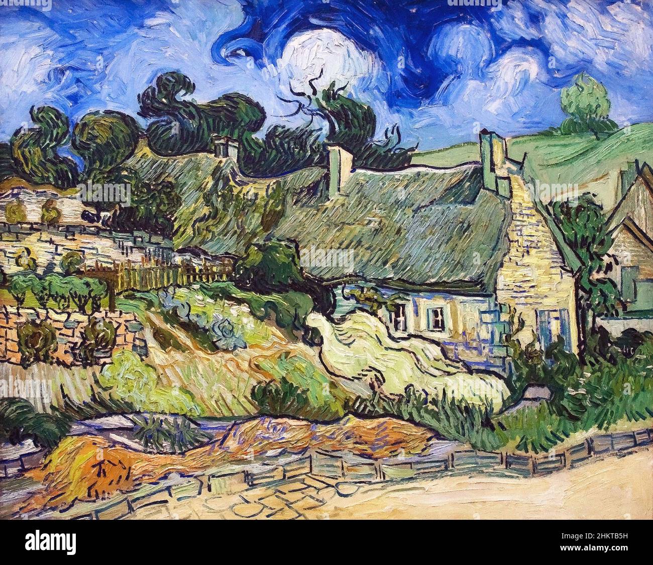 Thatched Cottages In Cordeville by Vincent Van Gogh 1890. Museum Orsay ...