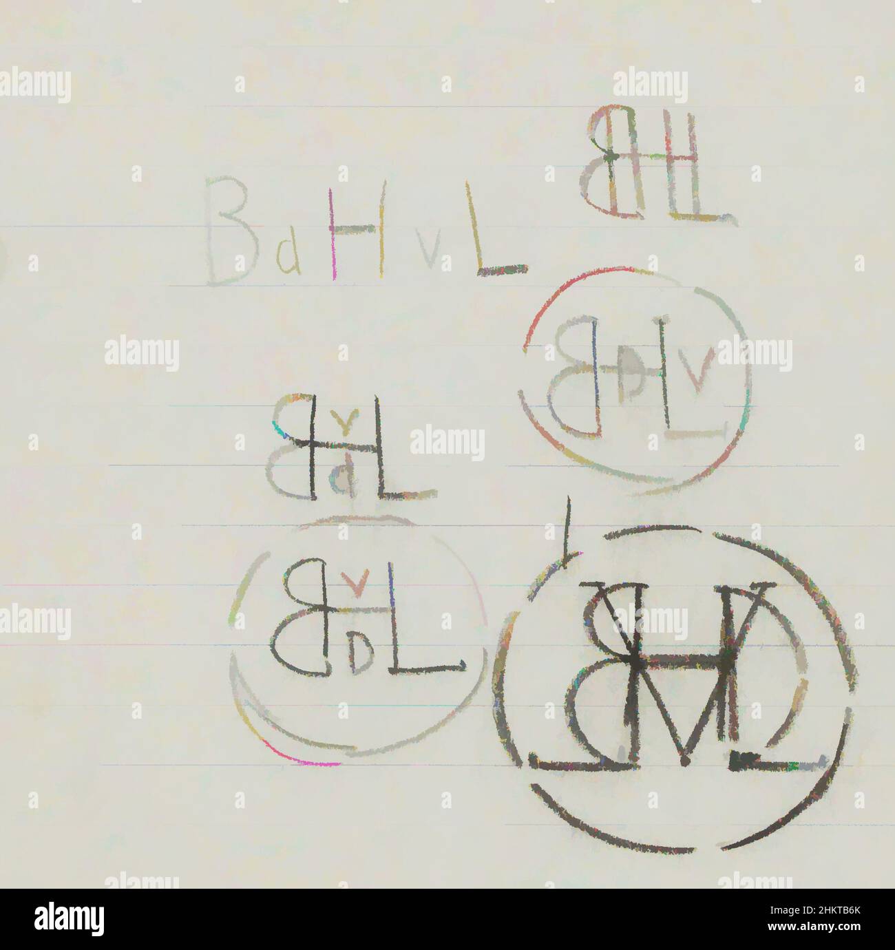 Art inspired by Designs for monograms, Classic works modernized by ...