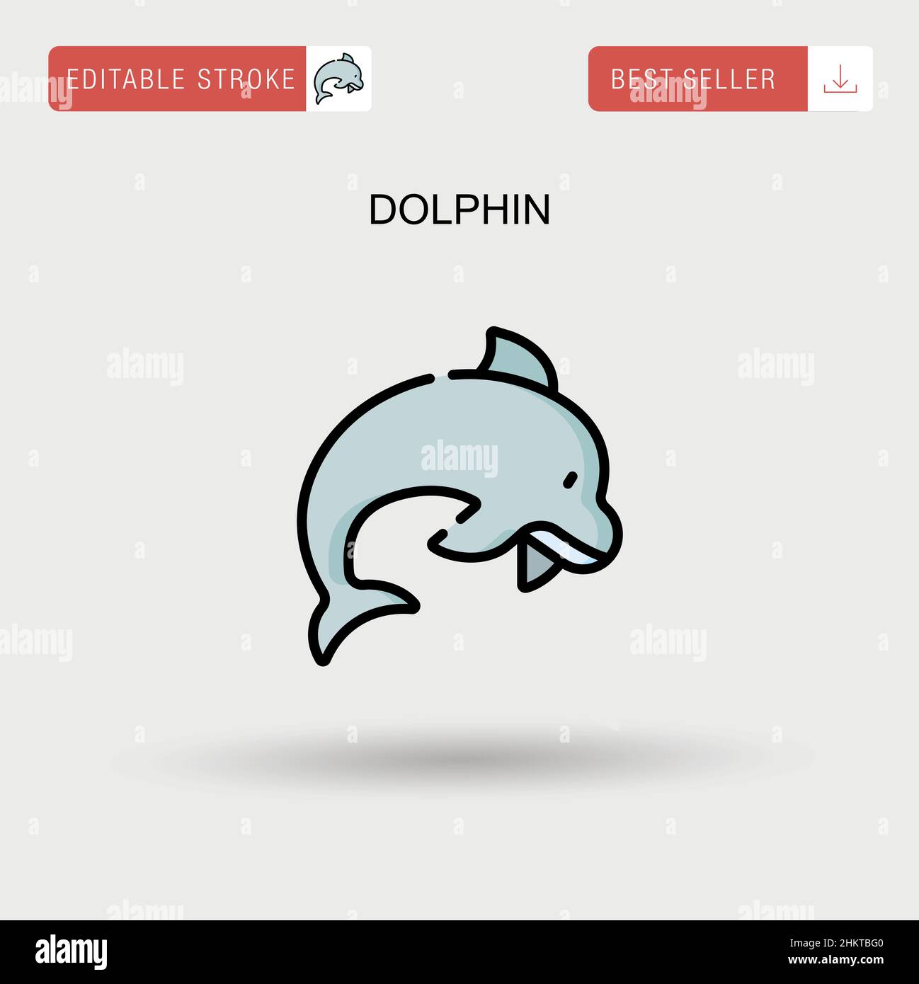 Dolphin Simple vector icon Stock Vector Image & Art - Alamy