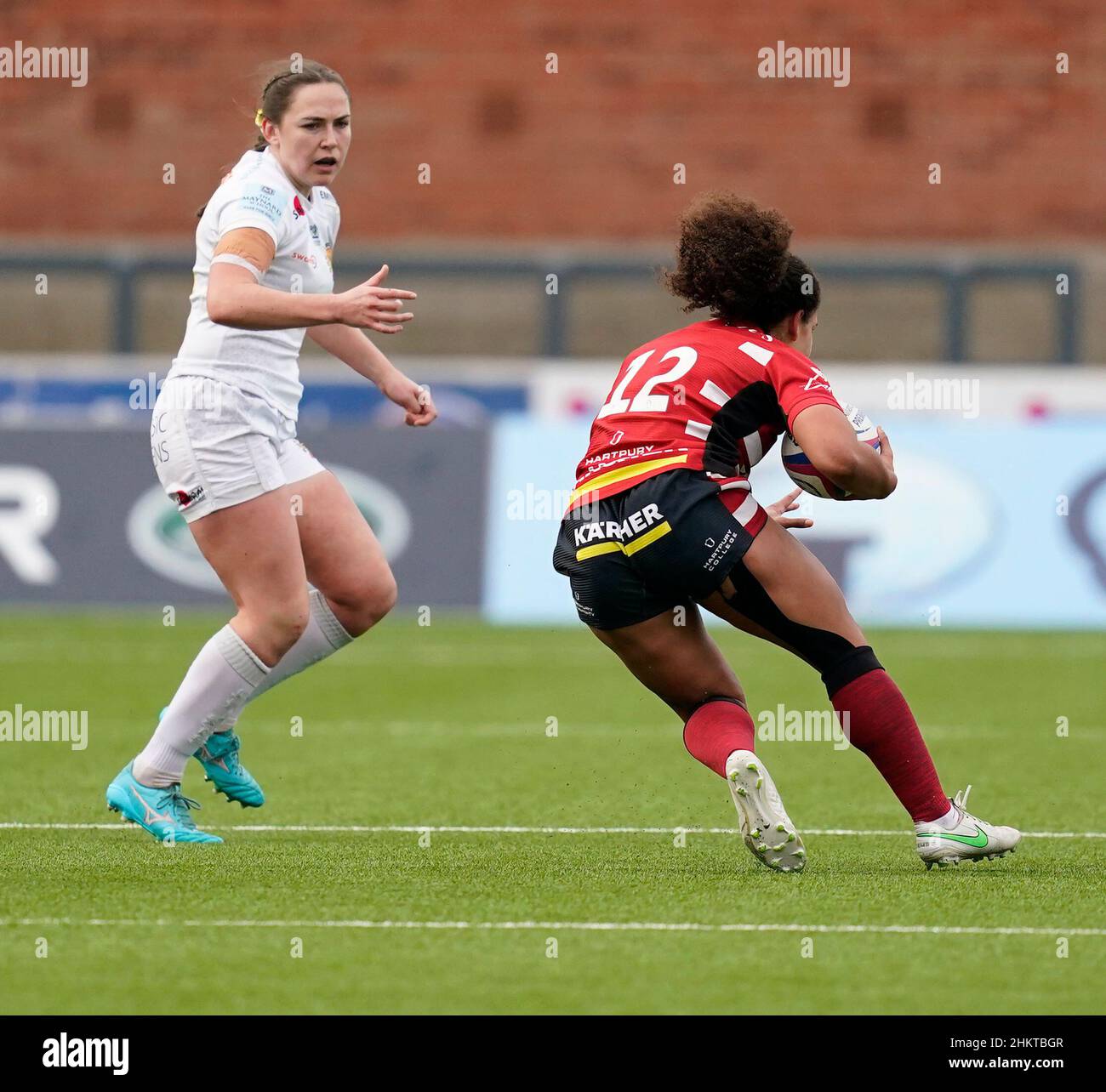 Gloucester, England, 5, February, 2022, Ebony Jefferies (Exeter) (L ...