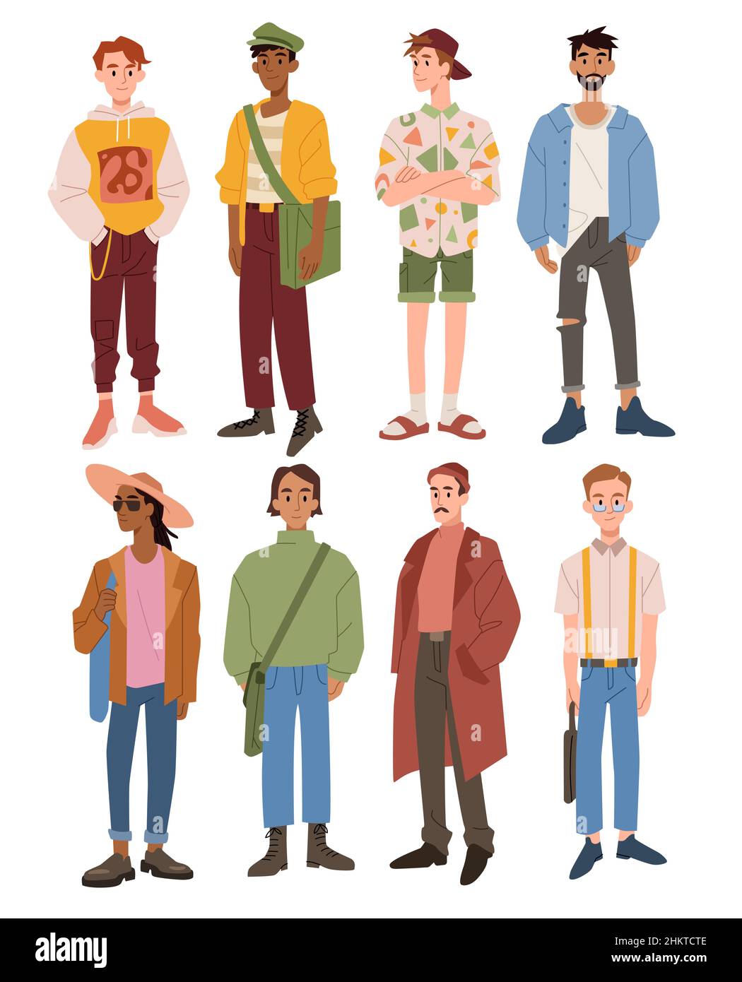 Set of stylish male characters Stock Vector Image & Art - Alamy