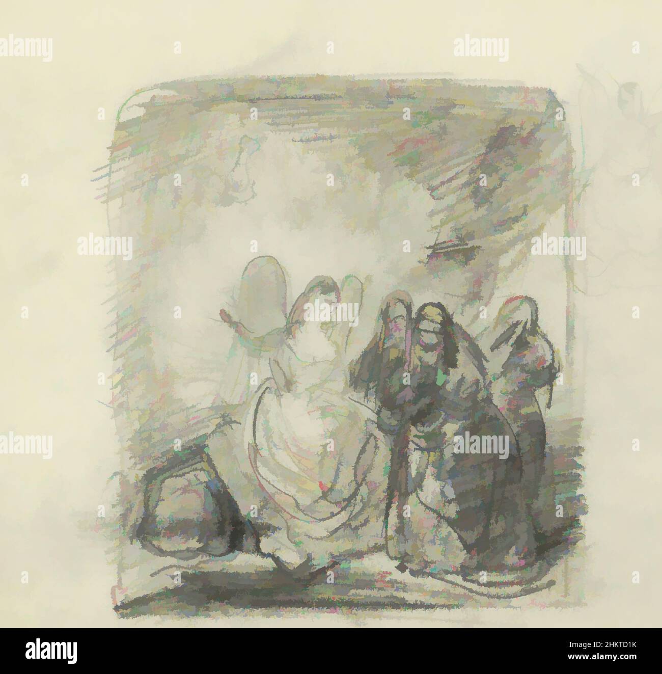 Art inspired by Drawing in a frame. study of the angel. Angel showing ...