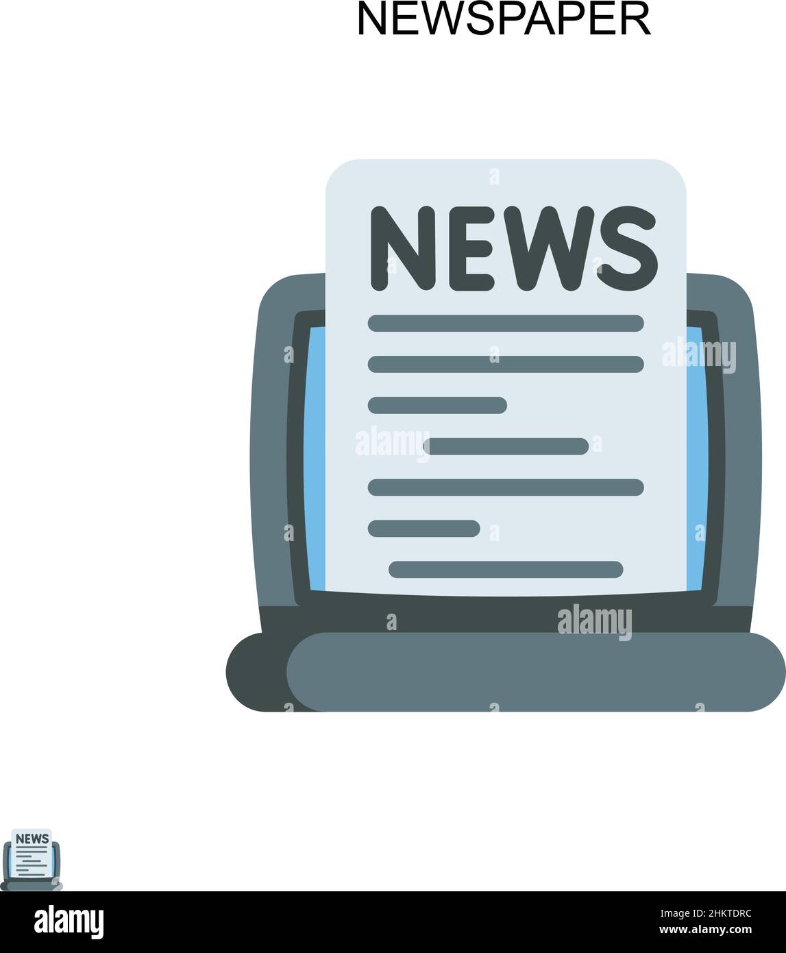 Newspaper Simple vector icon. Illustration symbol design template for ...