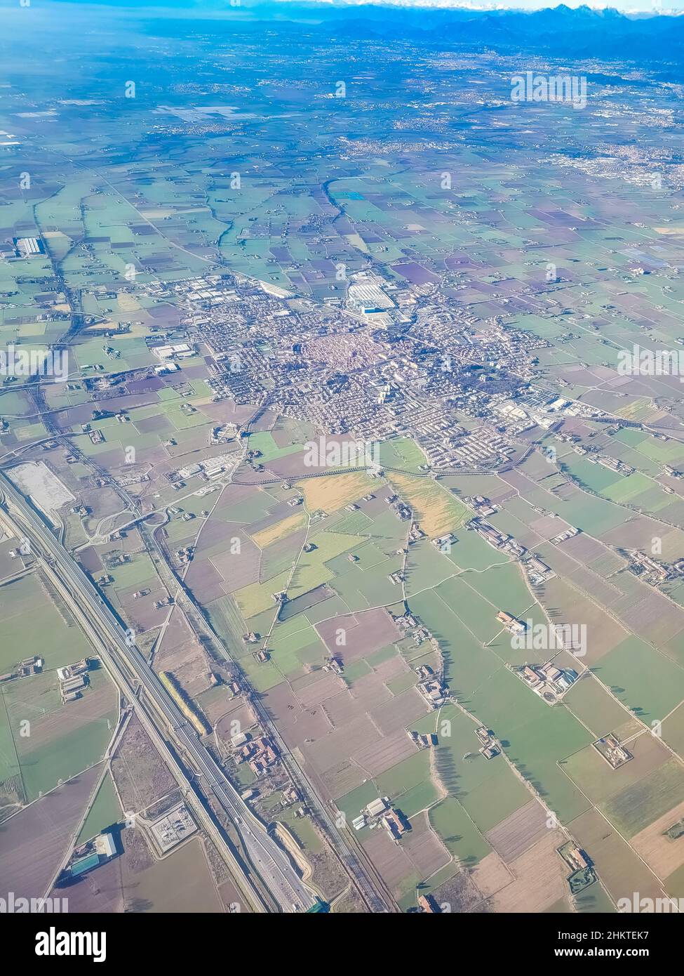 Aerial view of the countryside in Lombardy, Italy Stock Photo - Alamy
