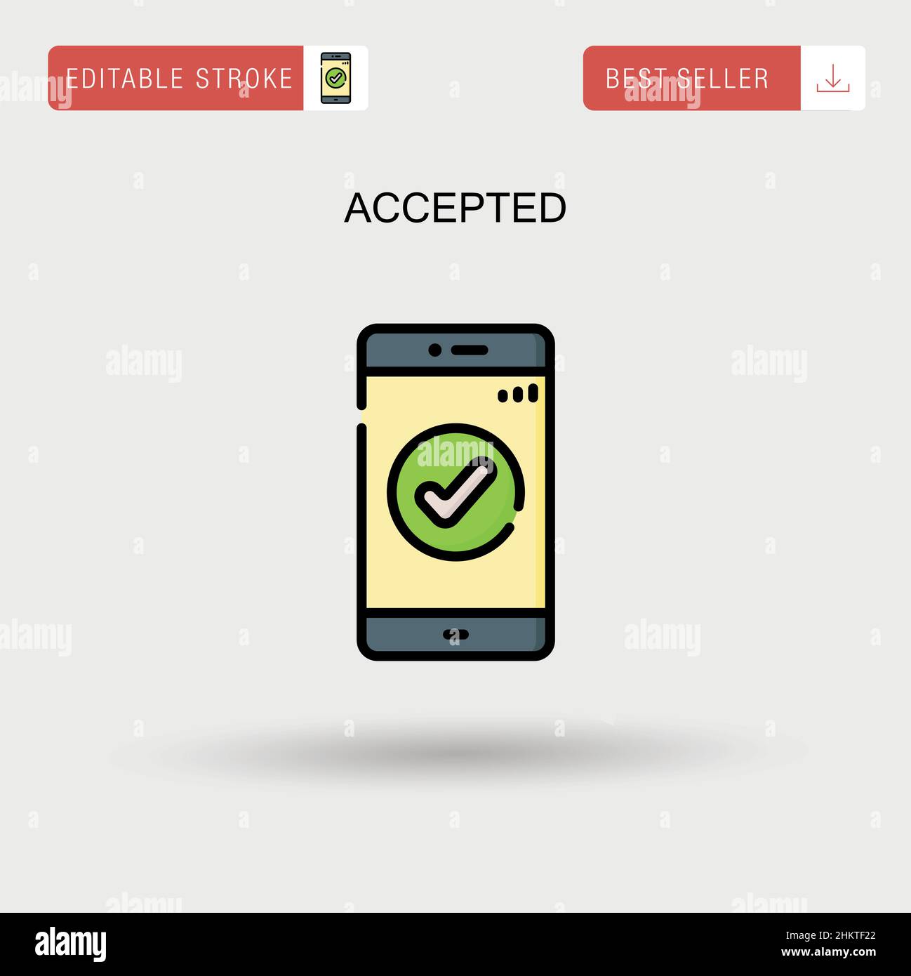 Accepted Simple vector icon Stock Vector Image & Art - Alamy