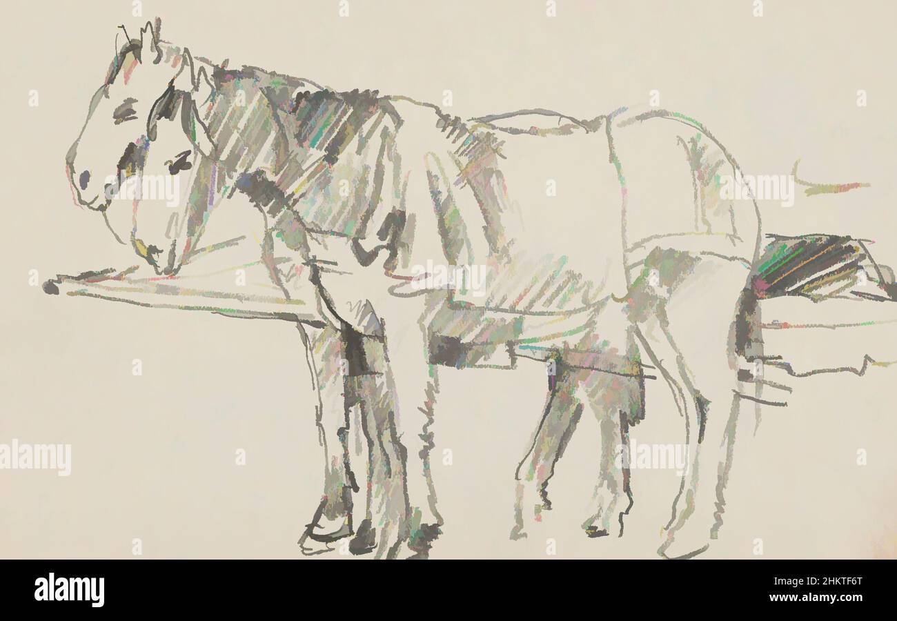 Art inspired by Two draught horses, Classic works modernized by Artotop ...