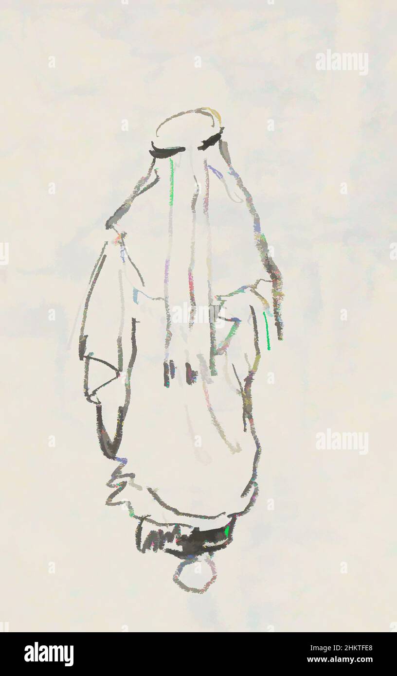 Art inspired by The man wears a long robe and has his head covered with ...