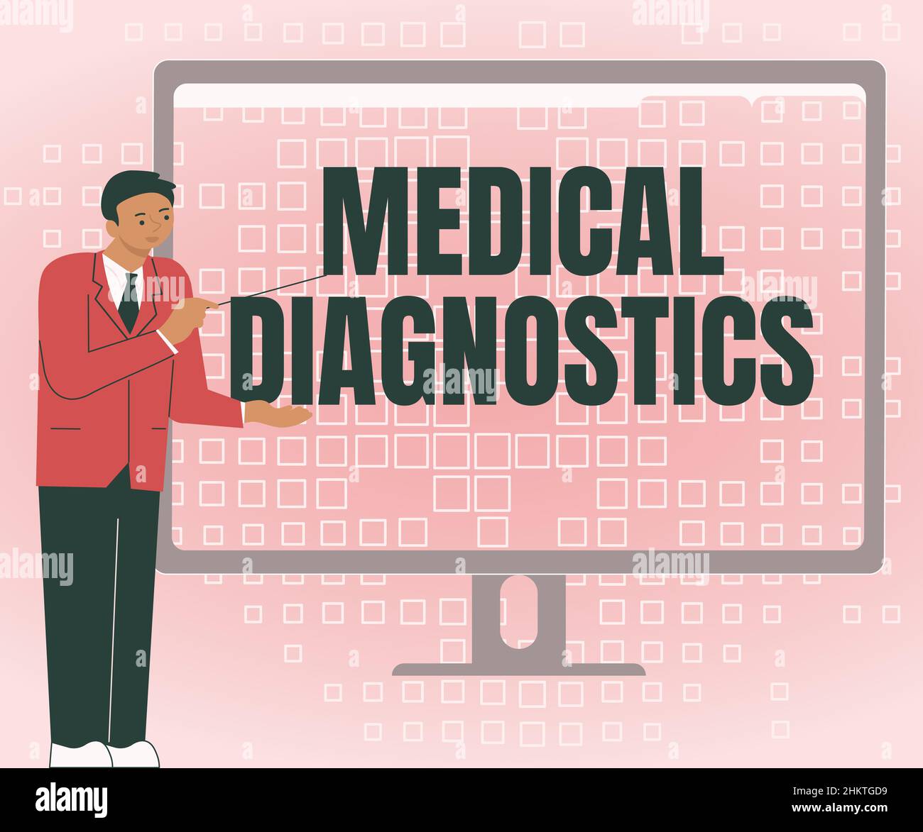 Handwriting text Medical Diagnostics. Word for a symptom or ...