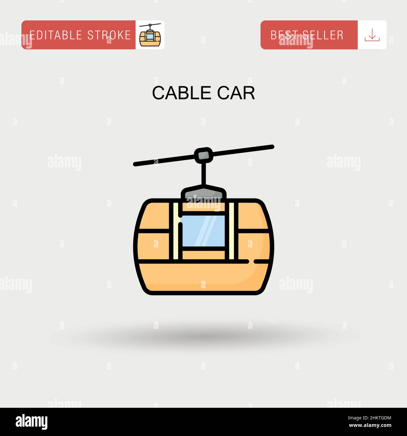 Cable car Simple vector icon Stock Vector Image & Art - Alamy