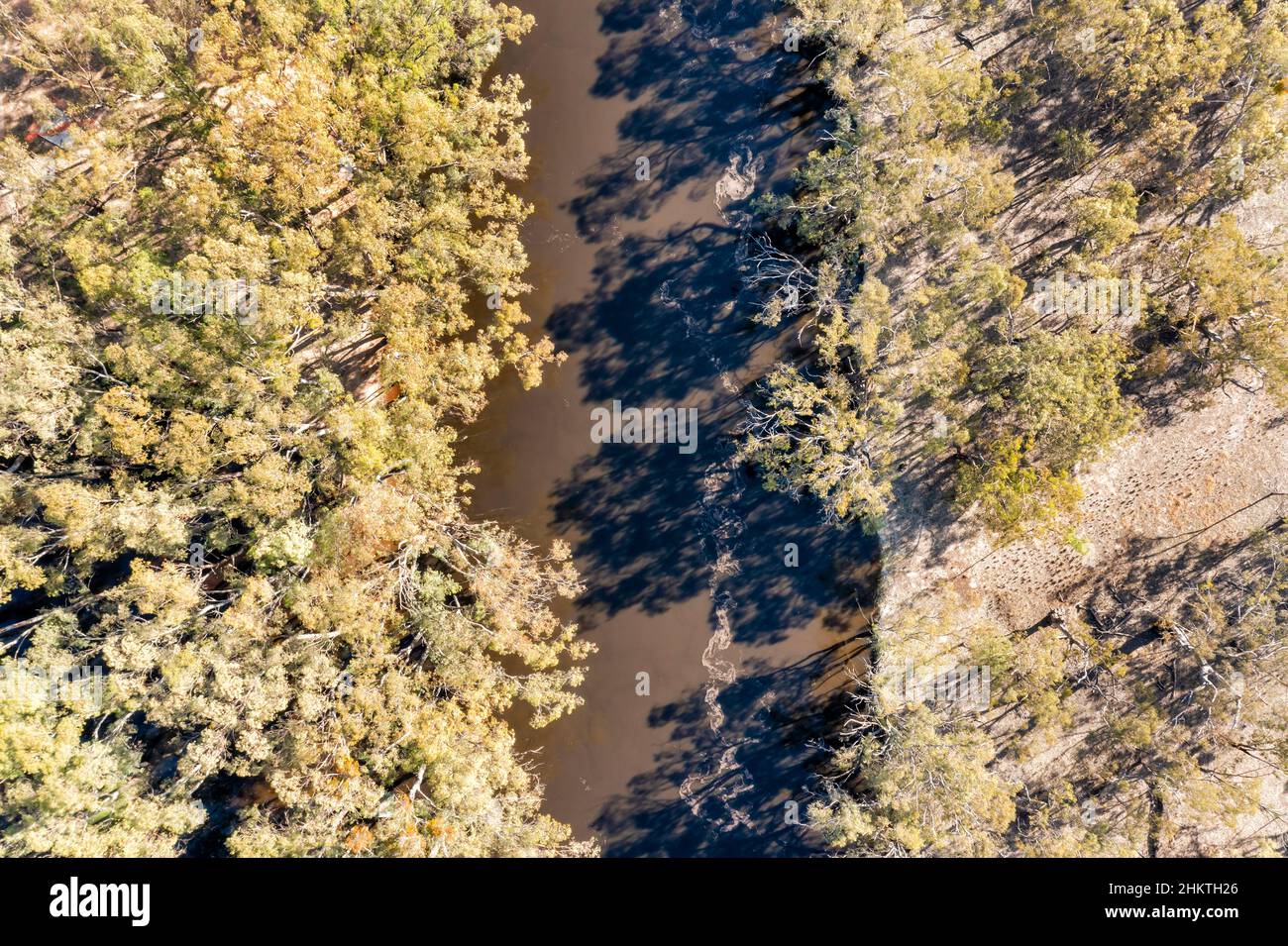 Across Murrumbidgee river in australian outback around Balranald town ...