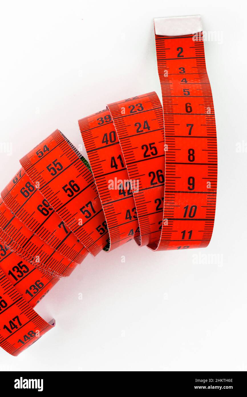Top view of a red tailor meter, isolated on white background Stock ...