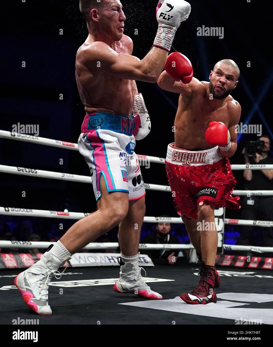 Liam Williams (left) and Chris Eubank Jr in the middleweight contest at ...
