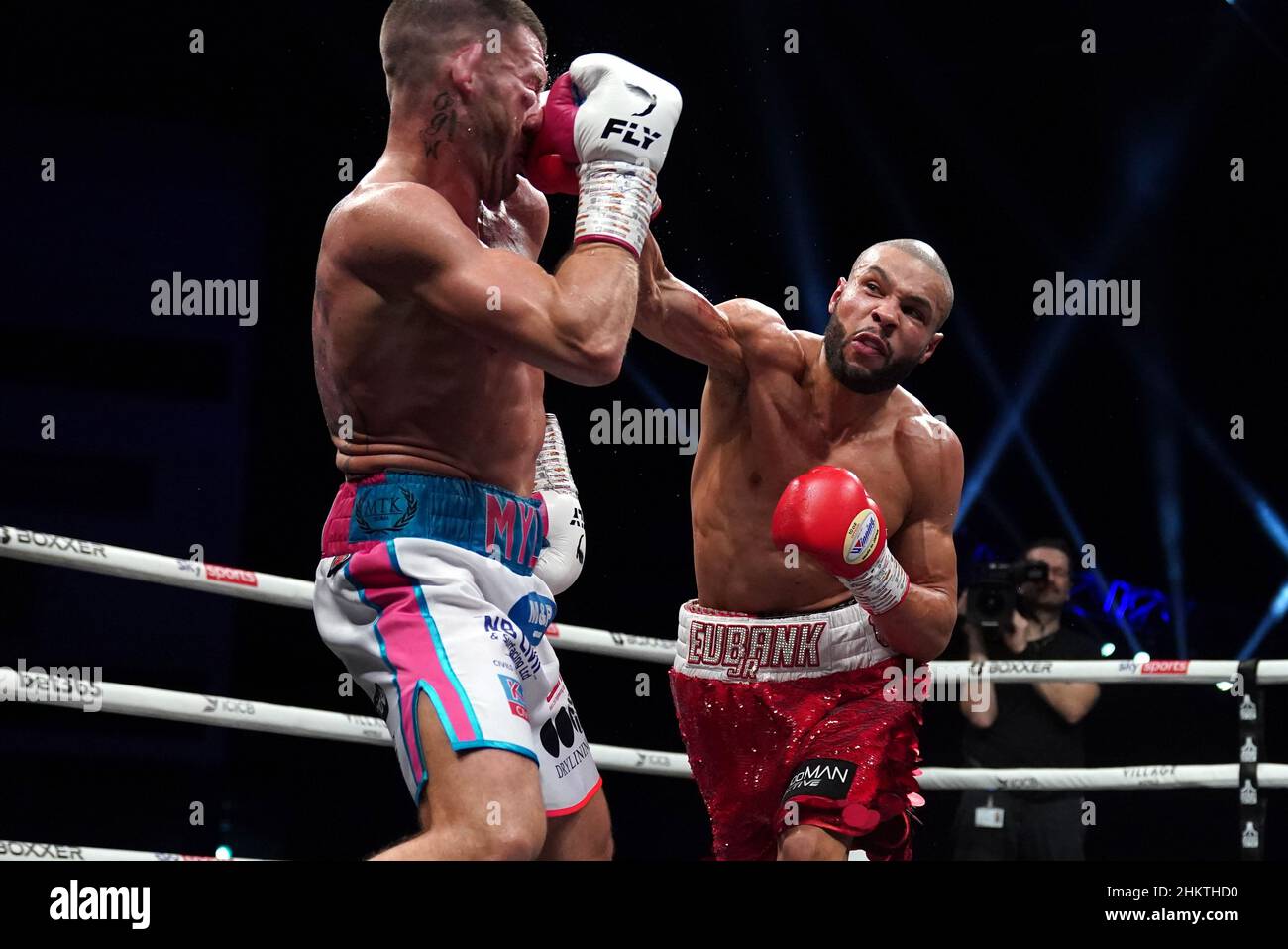Liam Williams (left) and Chris Eubank Jr in the middleweight contest at ...