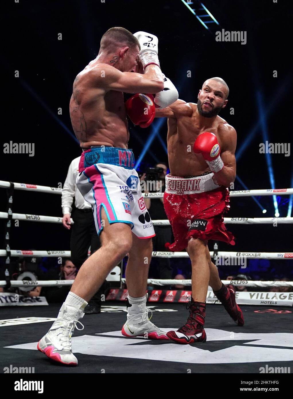 Liam Williams (left) and Chris Eubank Jr in the middleweight contest at ...