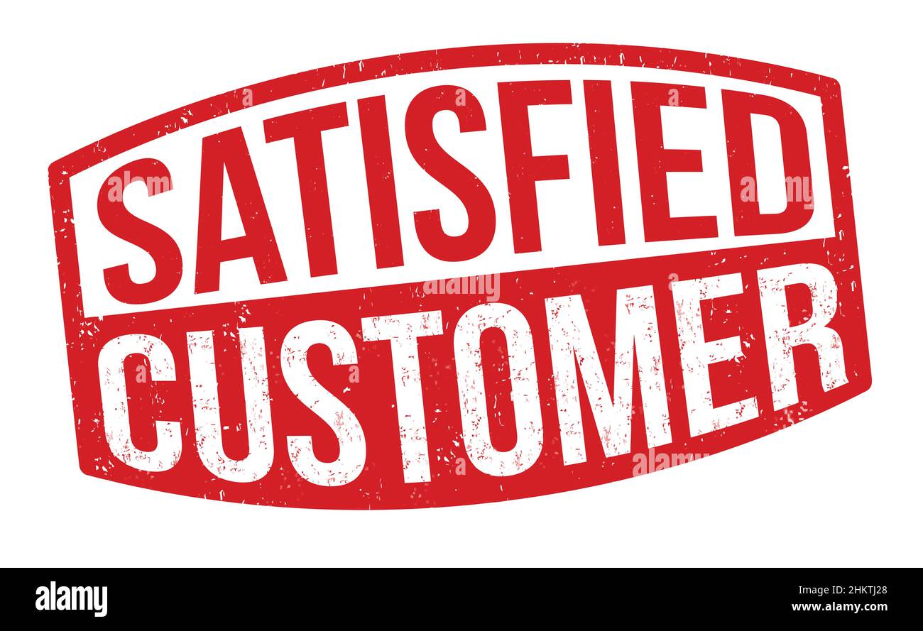 Satisfied customer grunge rubber stamp on white background, vector ...