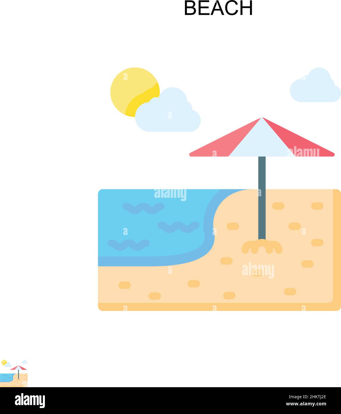 Beach Simple vector icon. Illustration symbol design template for web ...