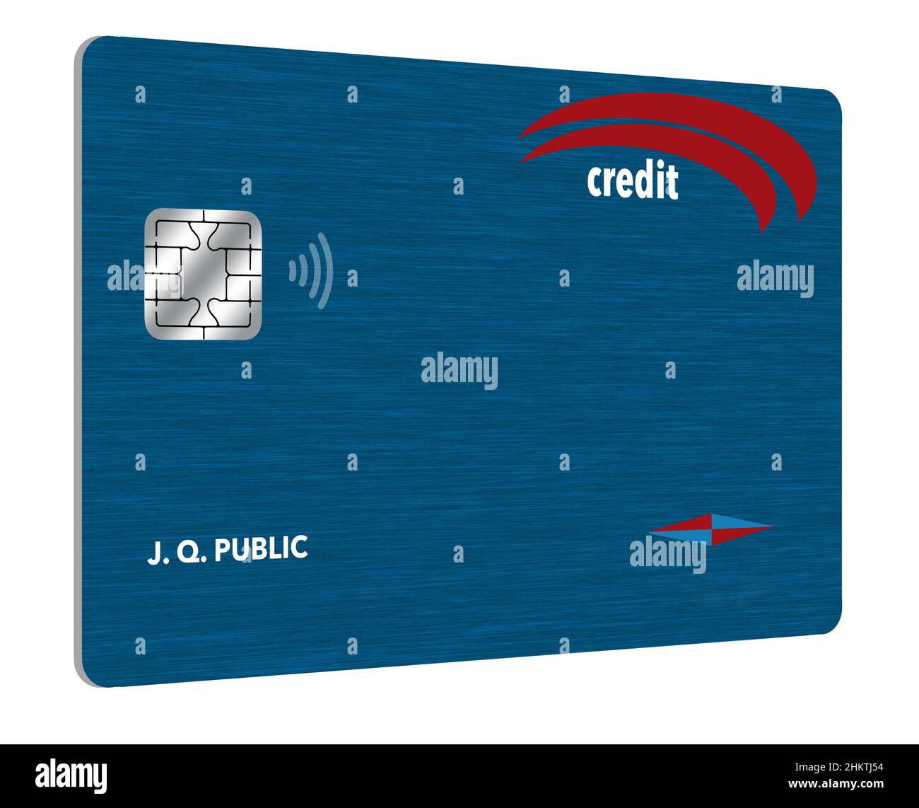 Here is a generic mock credit or debit card that is blue with the look ...