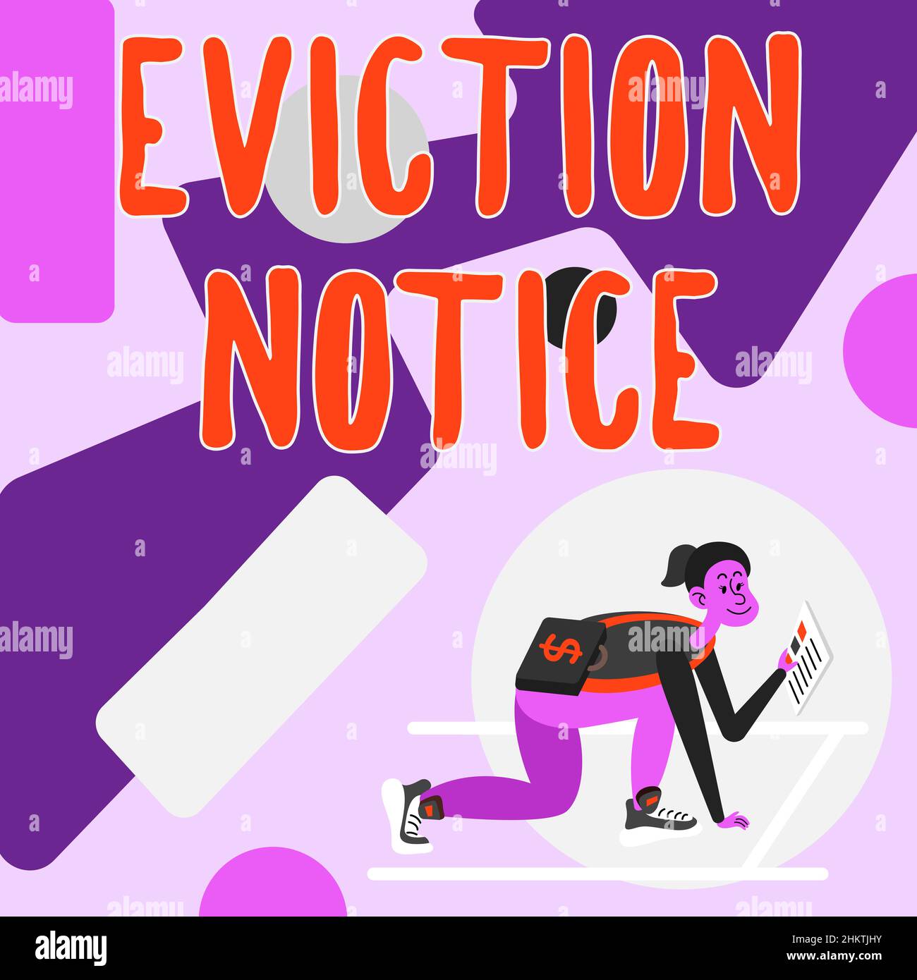 Text sign showing Eviction Notice. Word Written on an advance notice ...