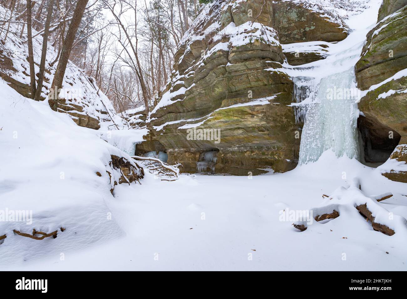 Frozen waterfalls in the Upper Dells after a Winter storm. Matthiessen ...
