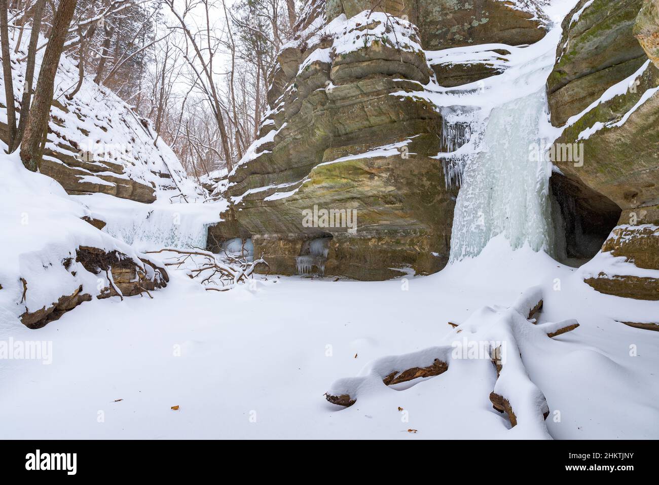 Frozen waterfalls in the Upper Dells after a Winter storm. Matthiessen ...