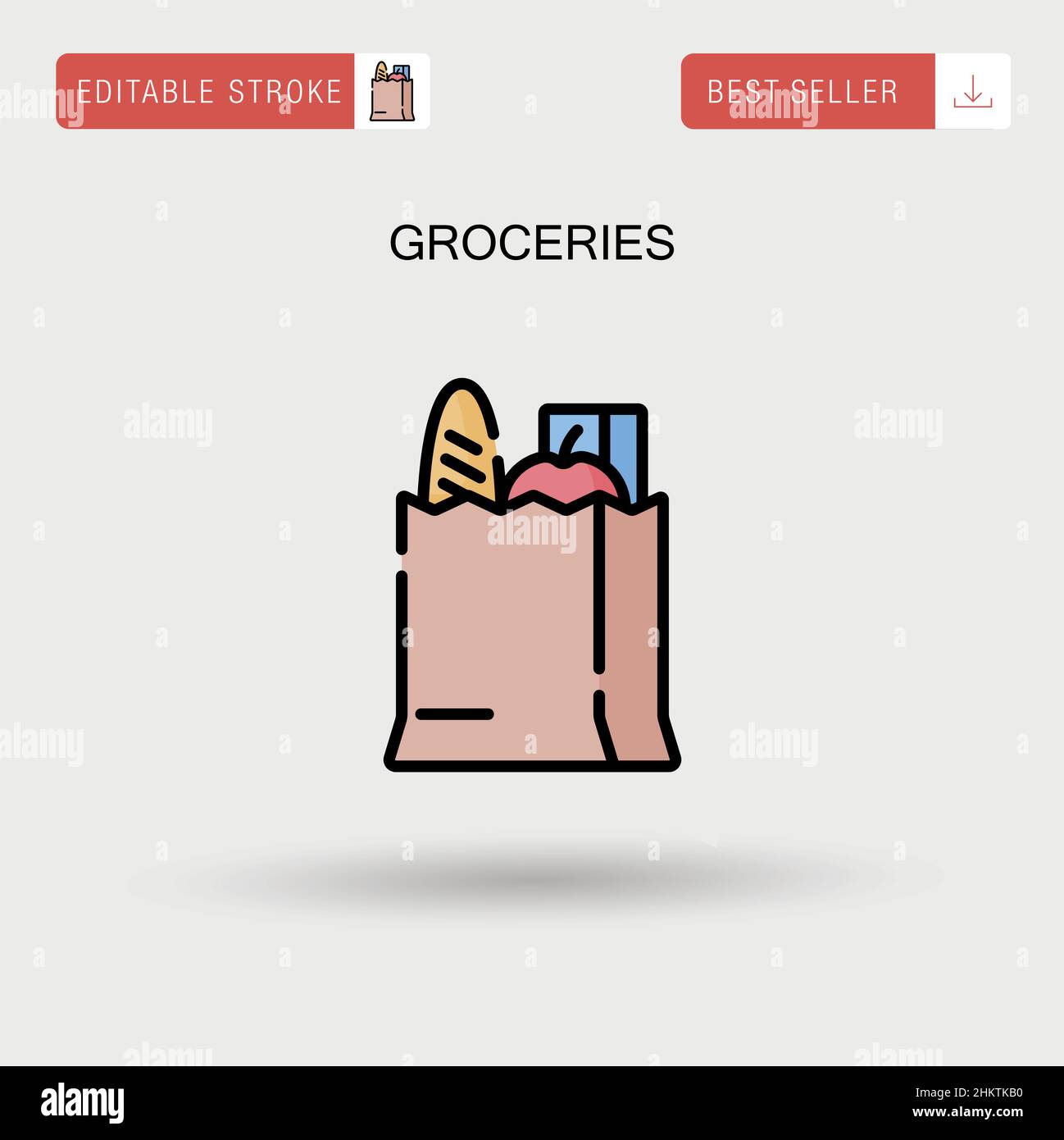 Groceries Simple vector icon Stock Vector Image & Art - Alamy