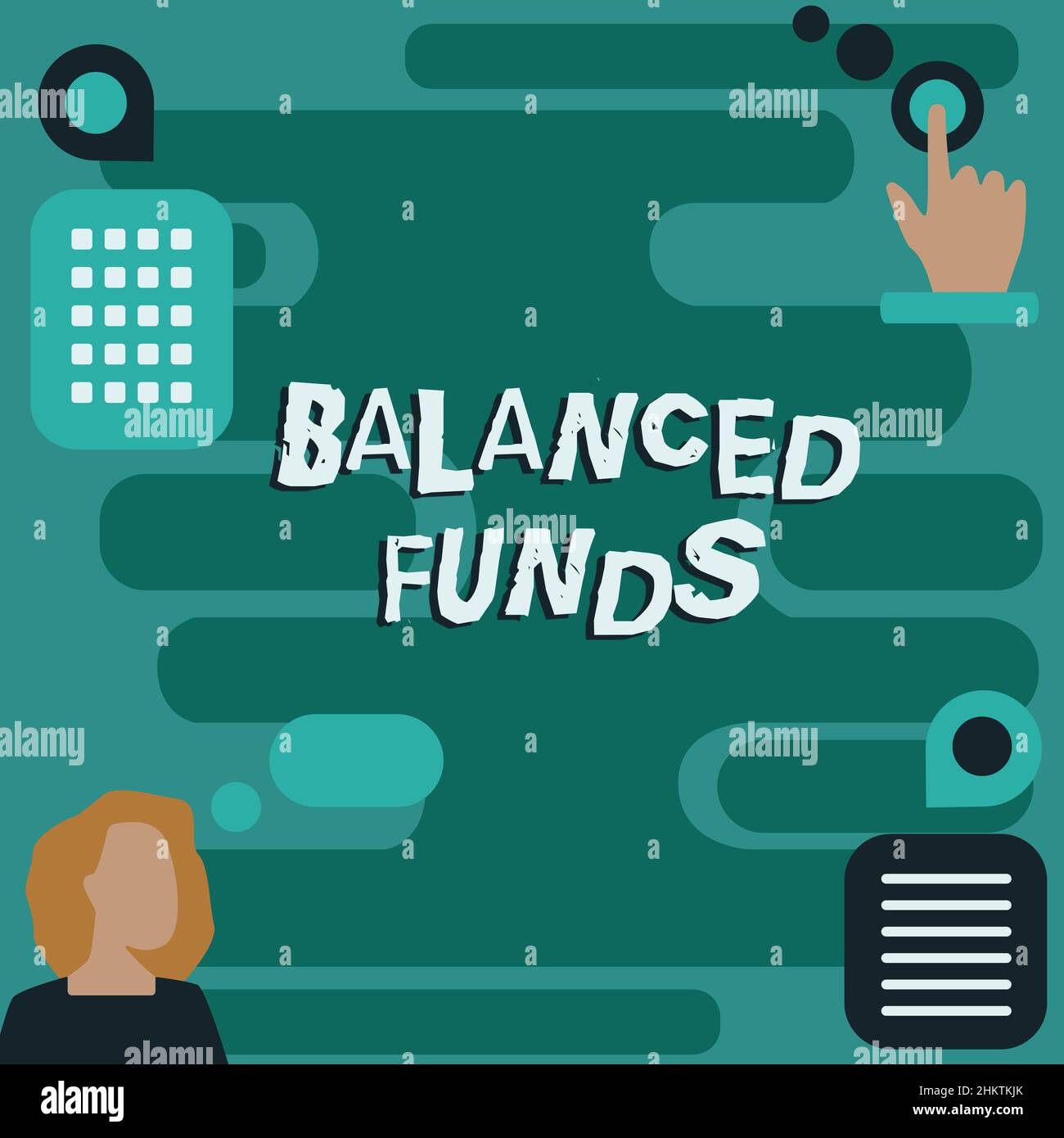 Inspiration showing sign Balanced Funds. Word for hybrid mutual fund ...