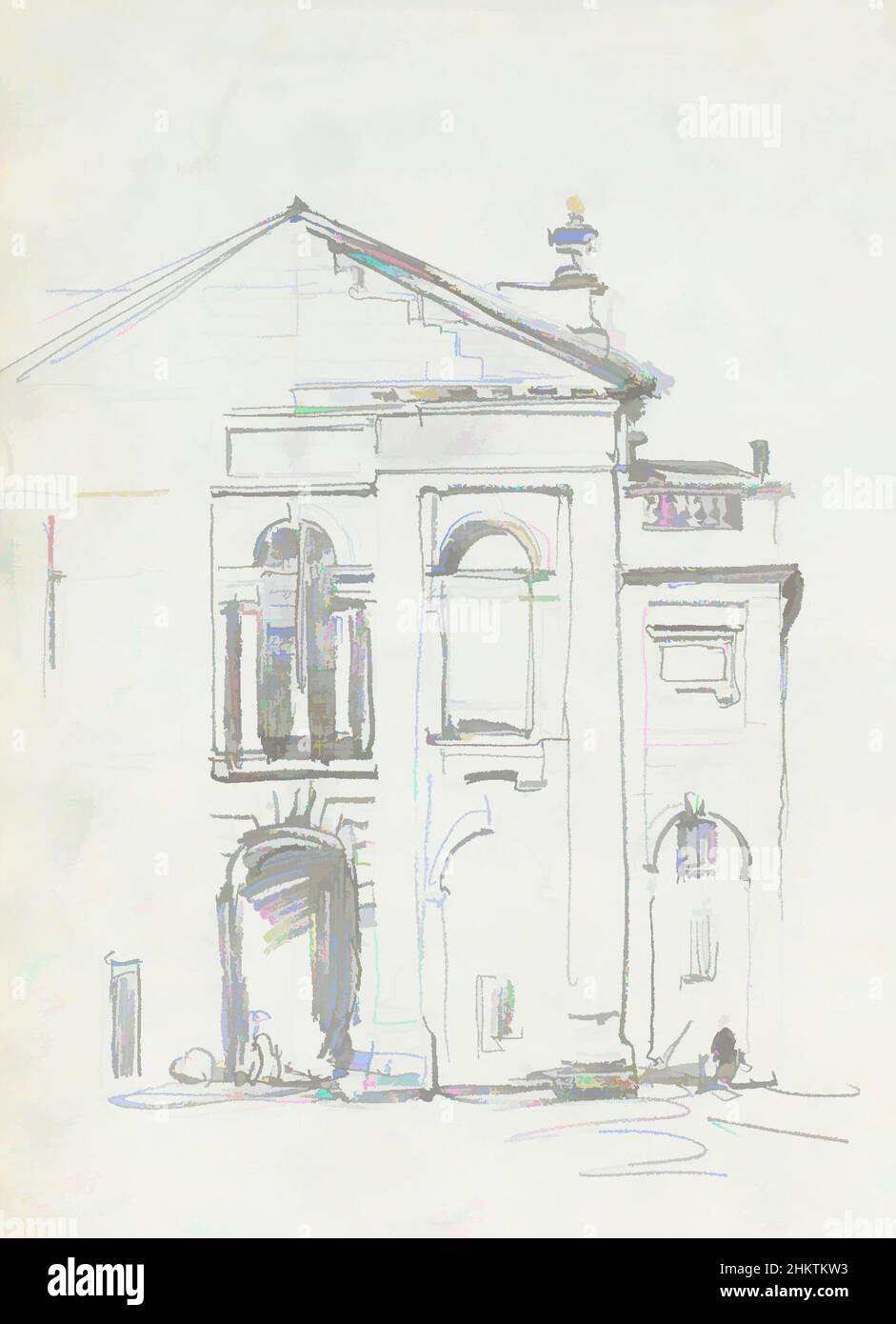 Art inspired by The building is built in classical style. Front view of ...