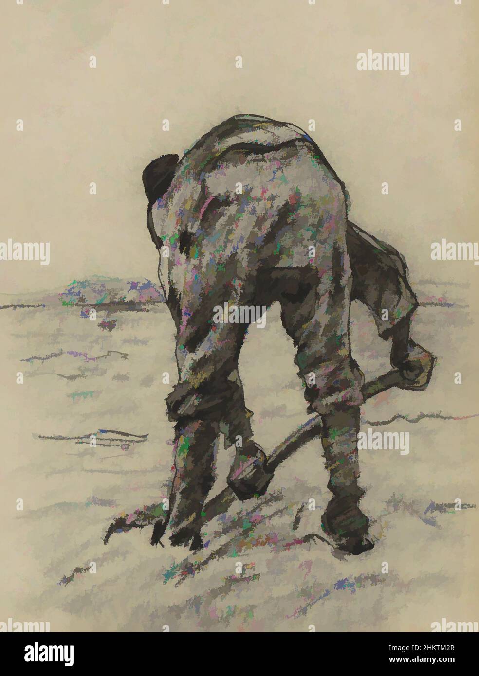 Art inspired by Digging man, a pile-driver, Classic works modernized by ...