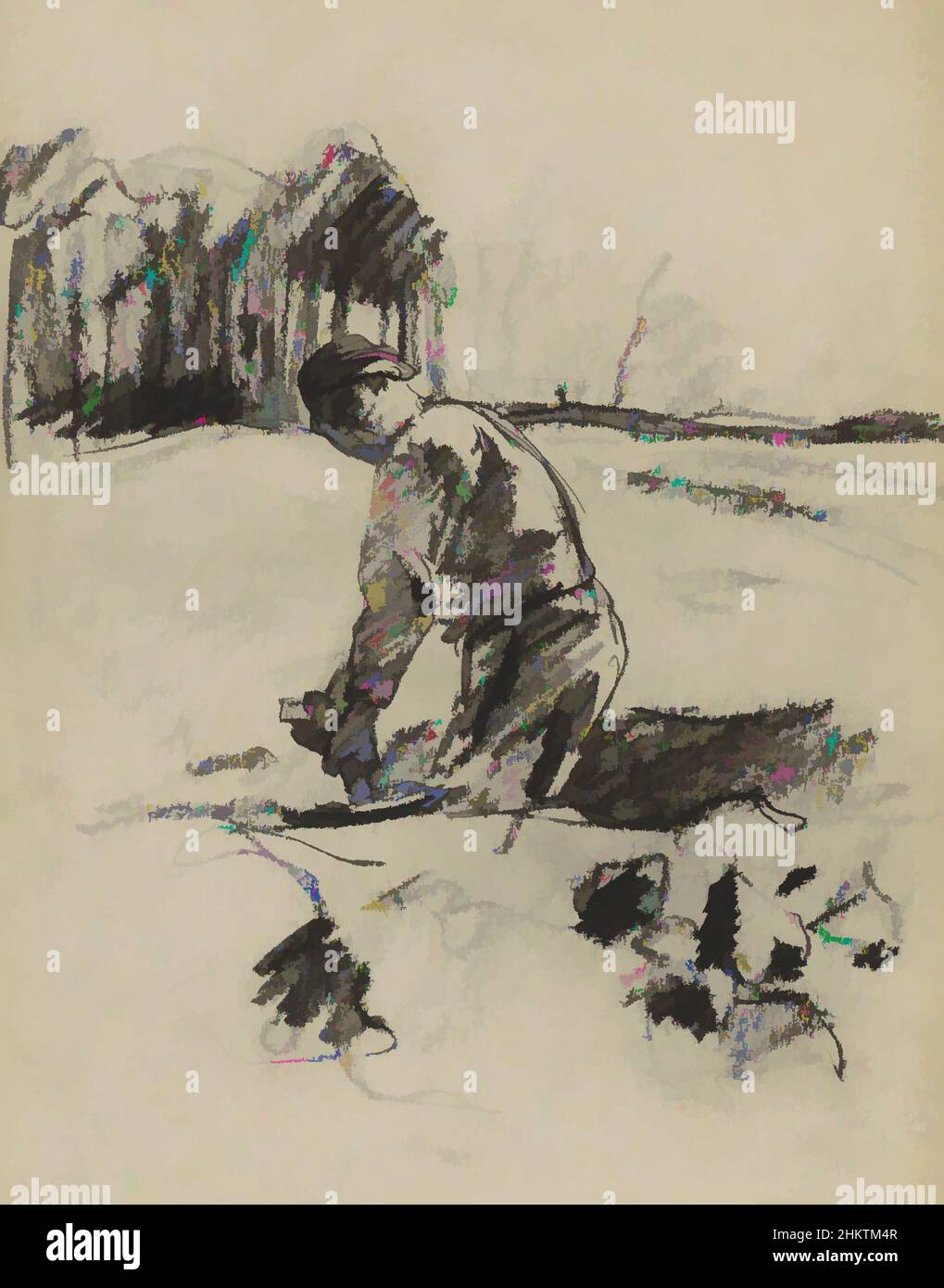 Art inspired by Landscape with a digging pile-driver, Classic works ...
