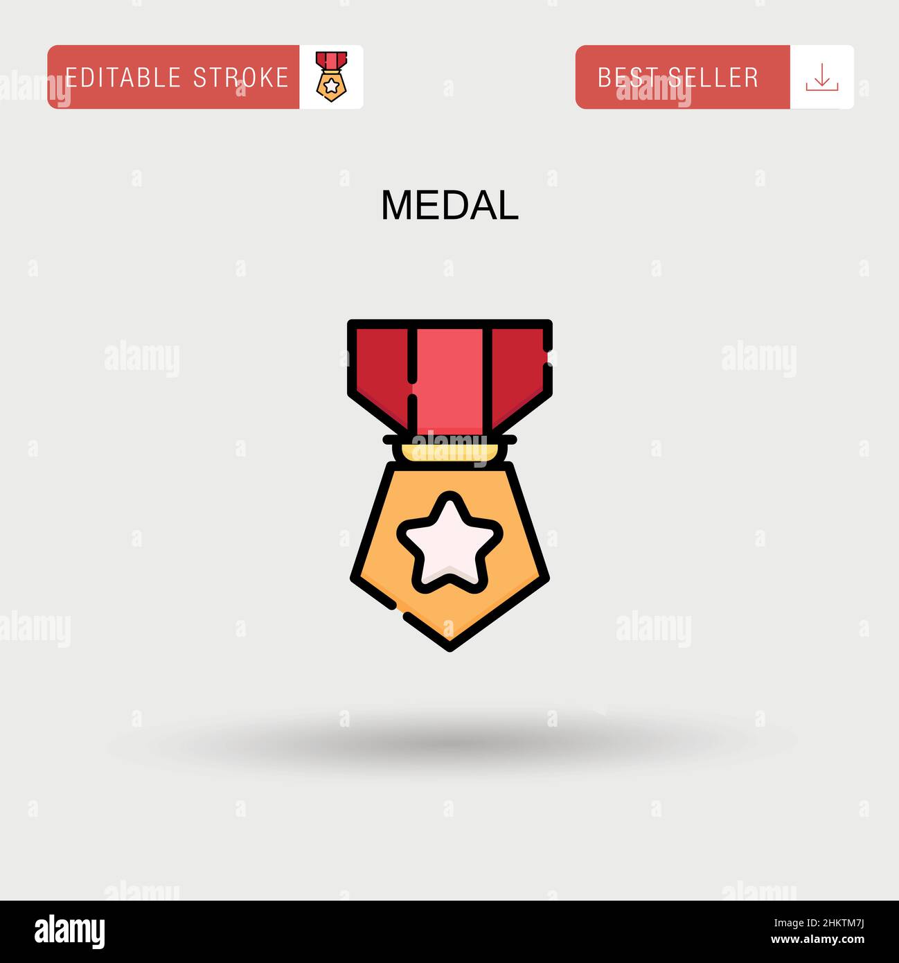 Medal Simple vector icon Stock Vector Image & Art - Alamy