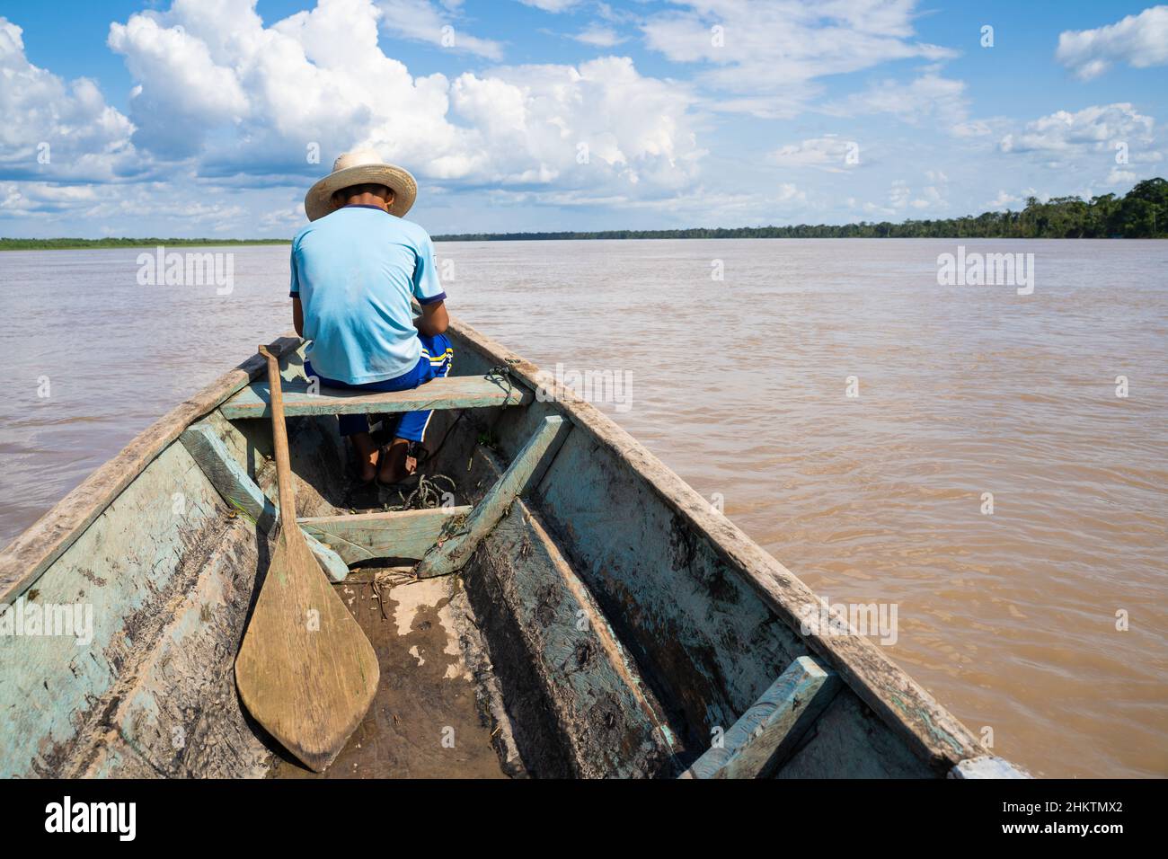 navigation on the amazon river Stock Photo - Alamy