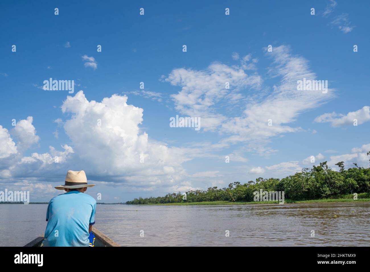 navigation on the amazon river Stock Photo - Alamy