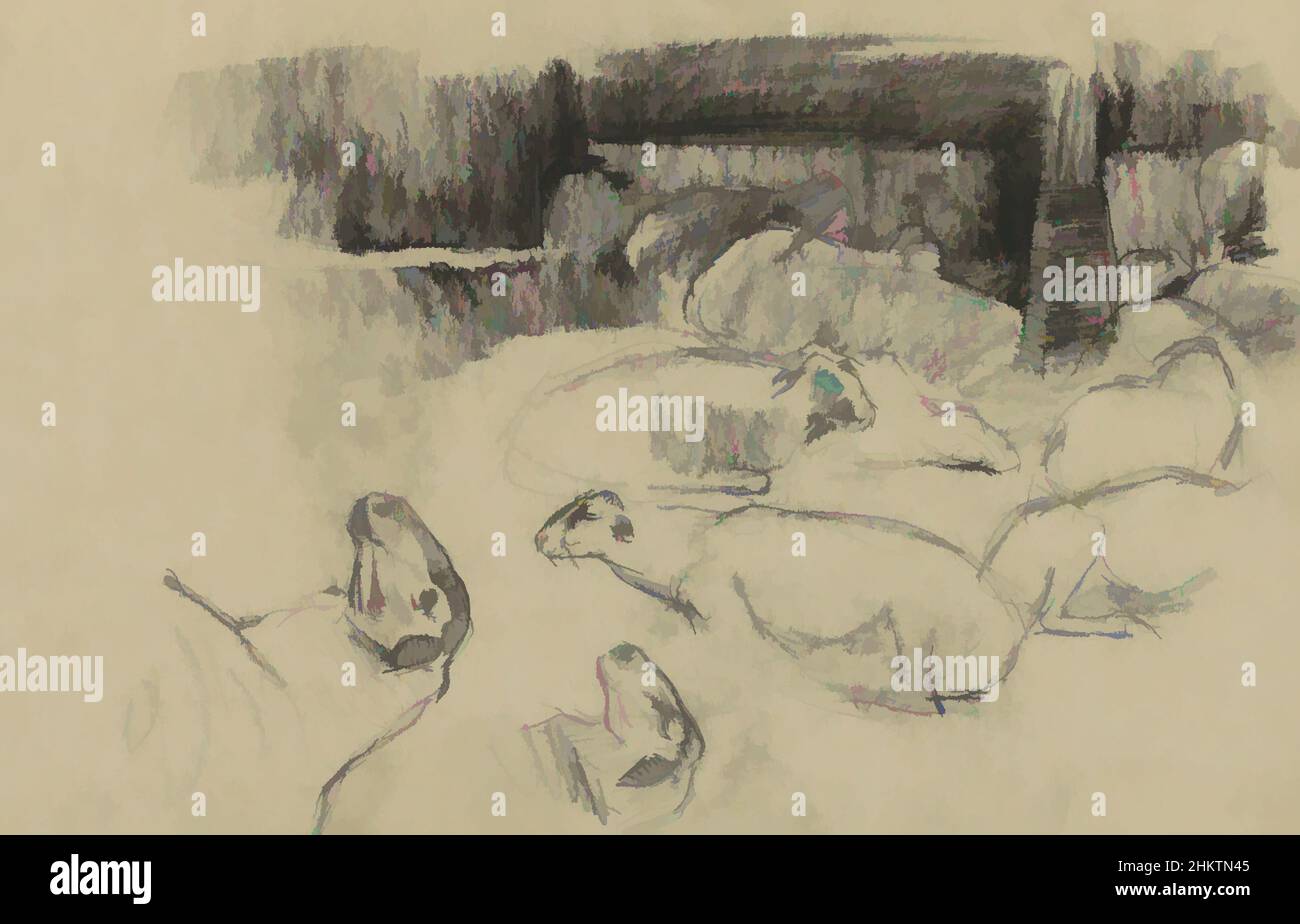Art inspired by around the Ewijkshoeve. Sheep heads and an interior of ...