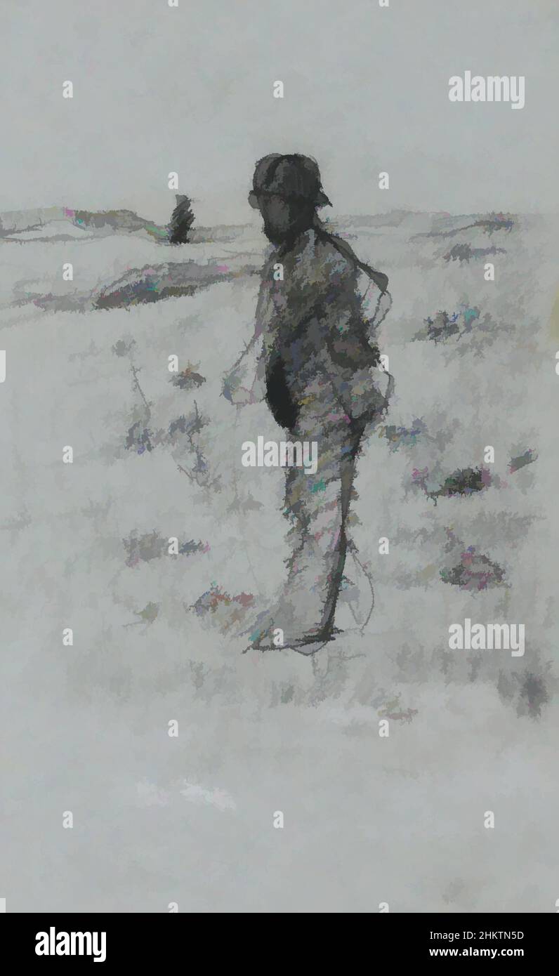 Art inspired by Standing man in a landscape, Classic works modernized ...