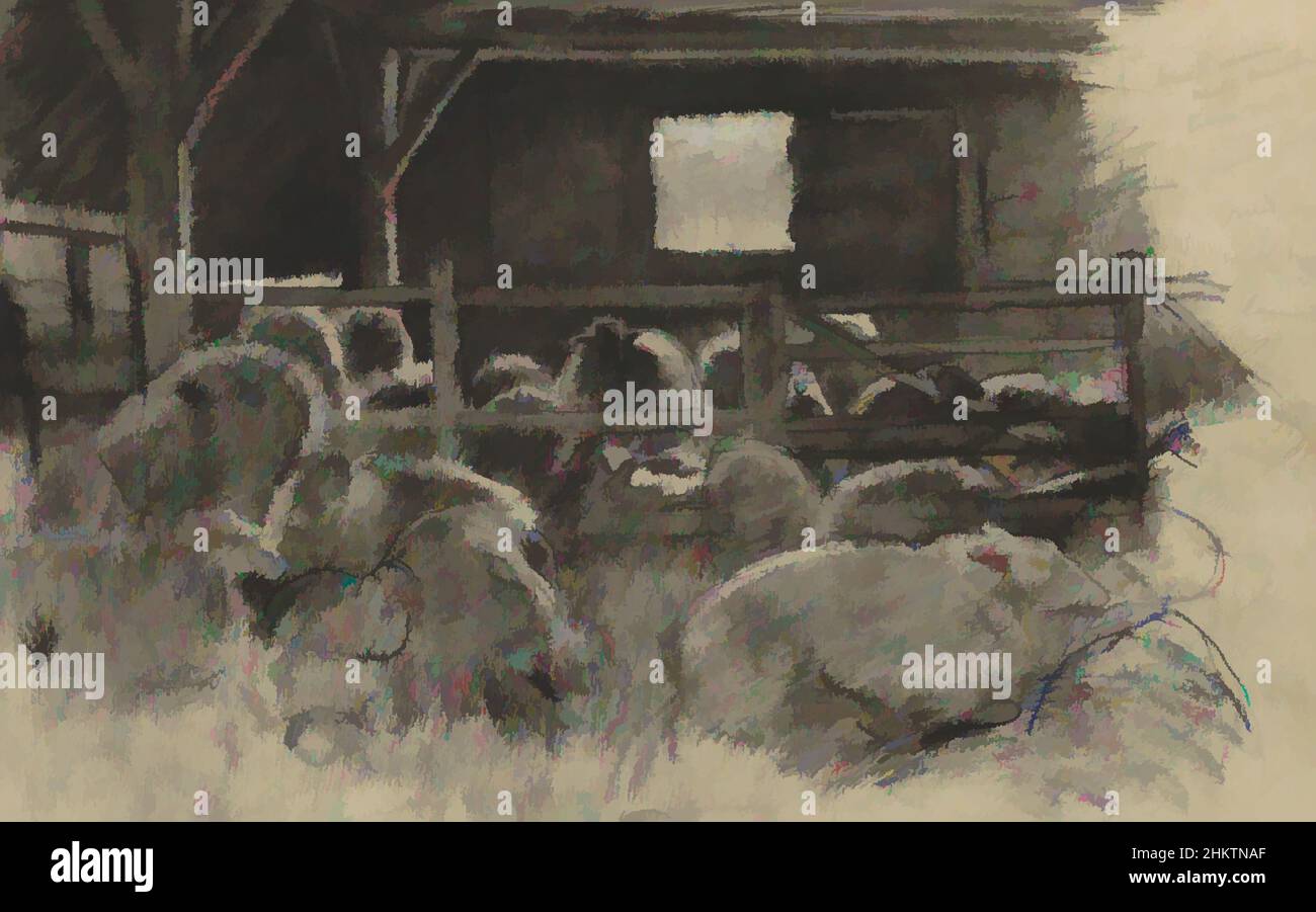 Art inspired by around the Ewijkshoeve. Interior of a sheepfold ...