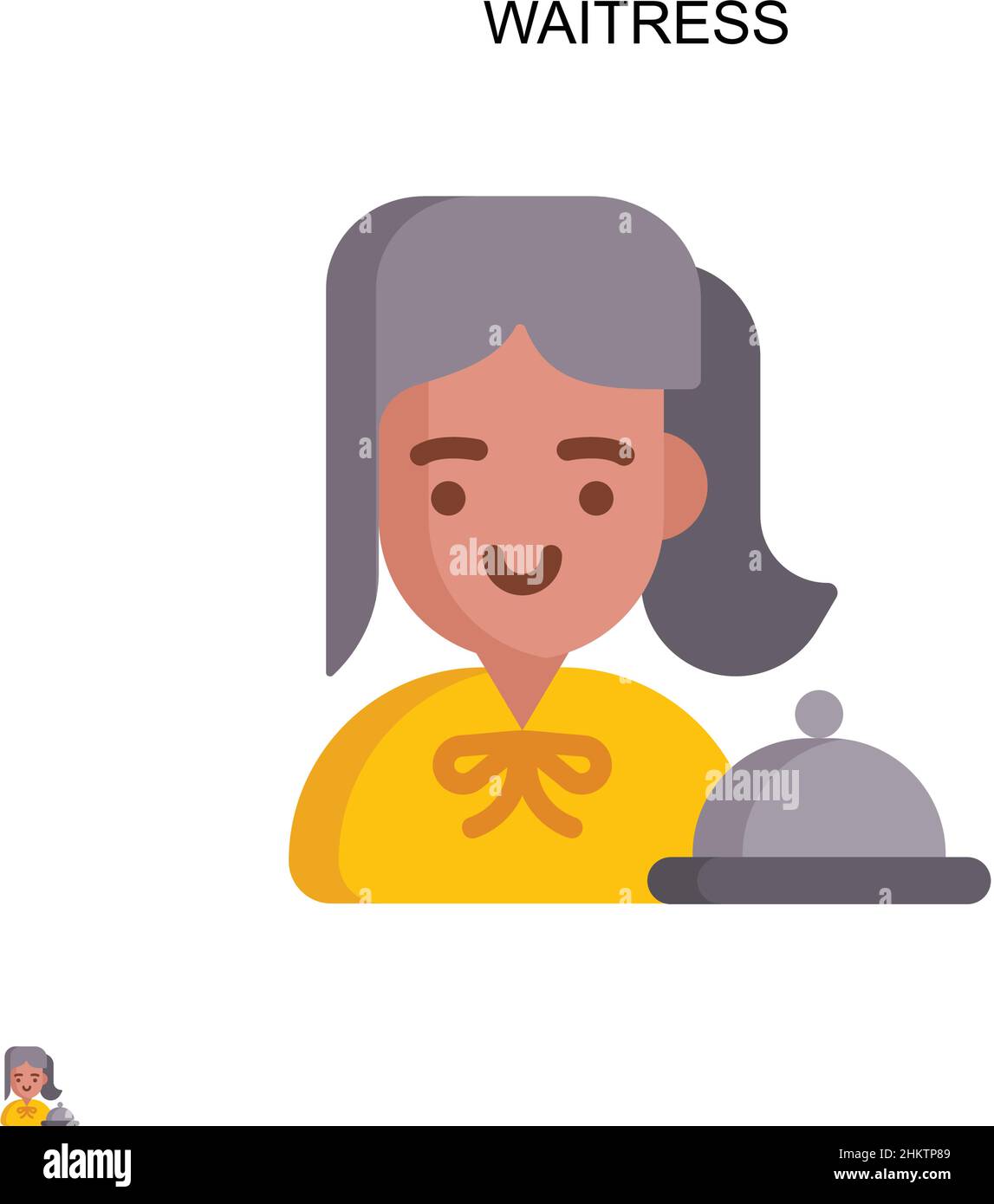 Waitress Simple vector icon. Illustration symbol design template for ...